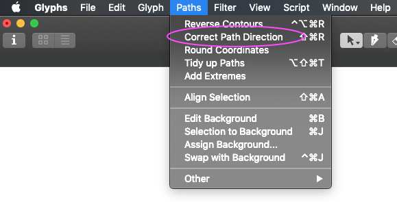 Glyph counters have correct winding directions – Foundry Support